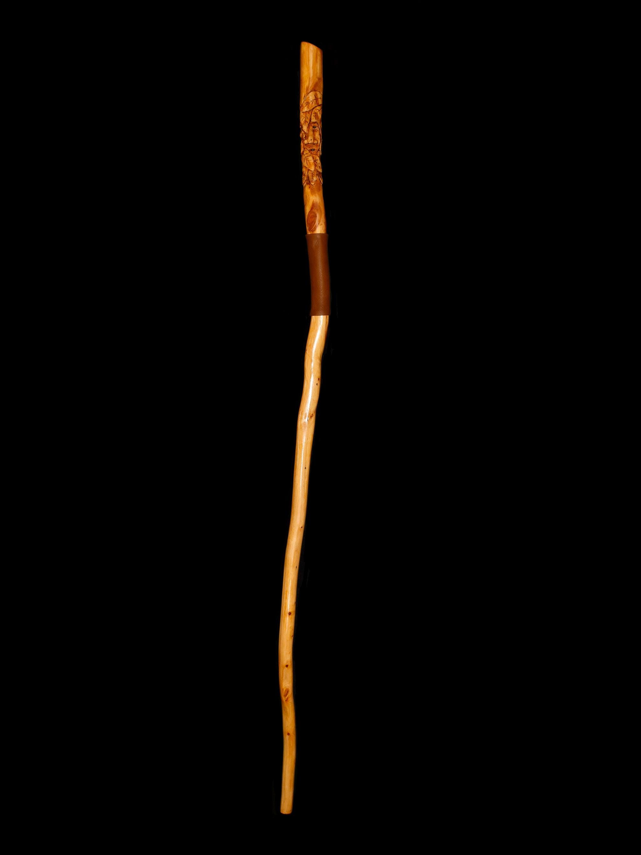 Wood Spirit Cedar Walking Stick – Handmade Hiking Staff, Forest ...