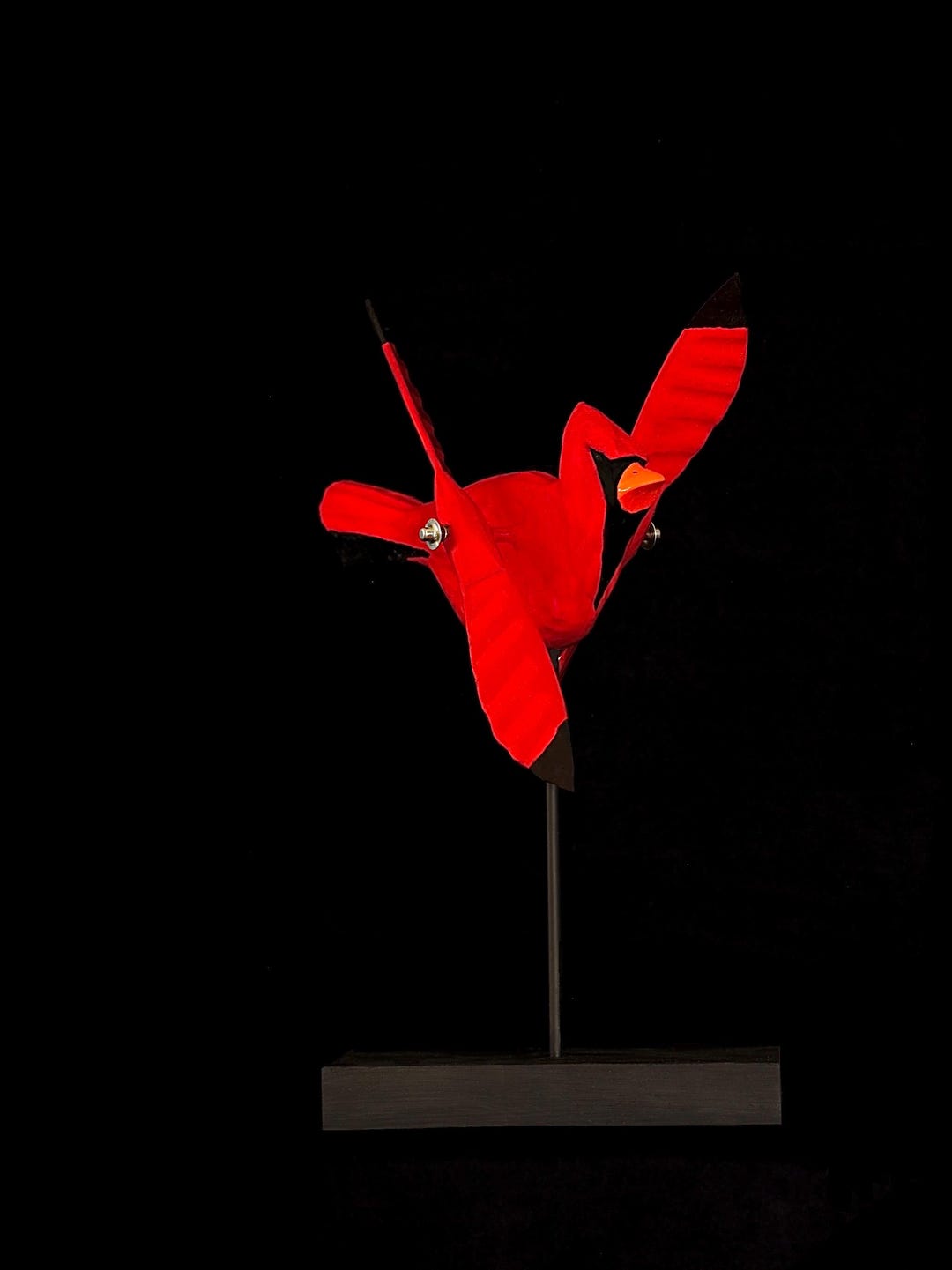 Handmade Wooden Cardinal Whirligig: Kinetic Garden Art - Etsy