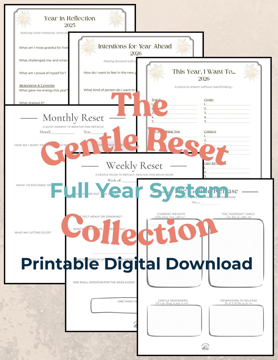 Reset & Reflect Printable Bundle | Gentle Release, Intentions and Goals ...