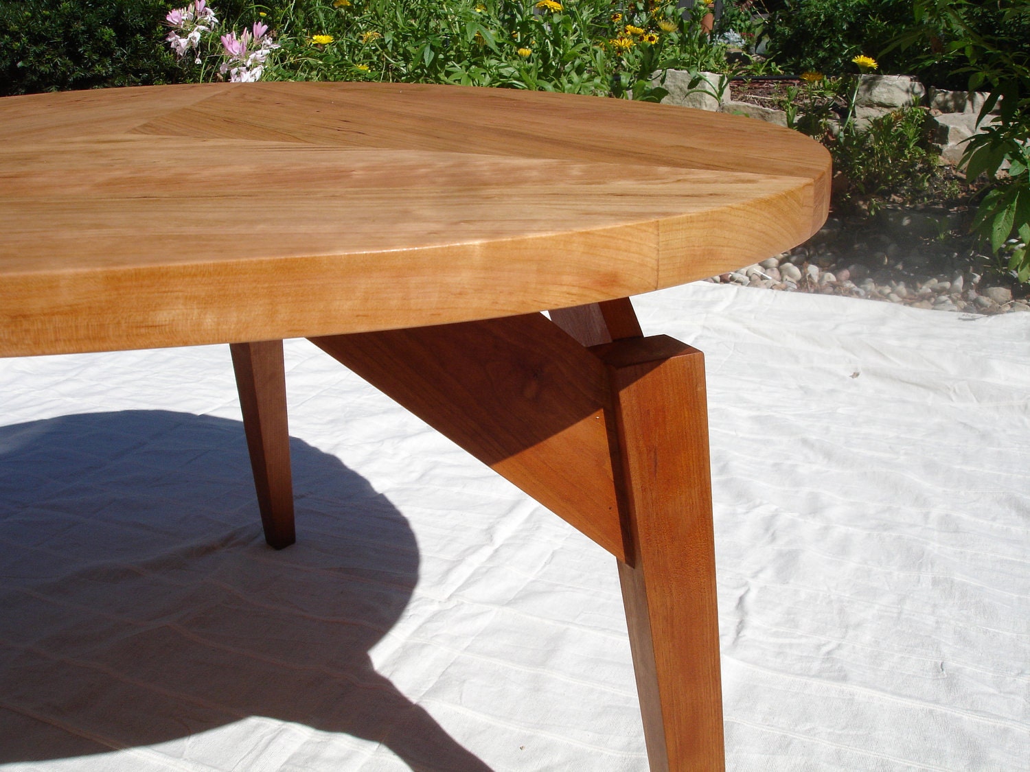 Mid Century Modern Styled Triangular Cherry Coffee Table - Etsy