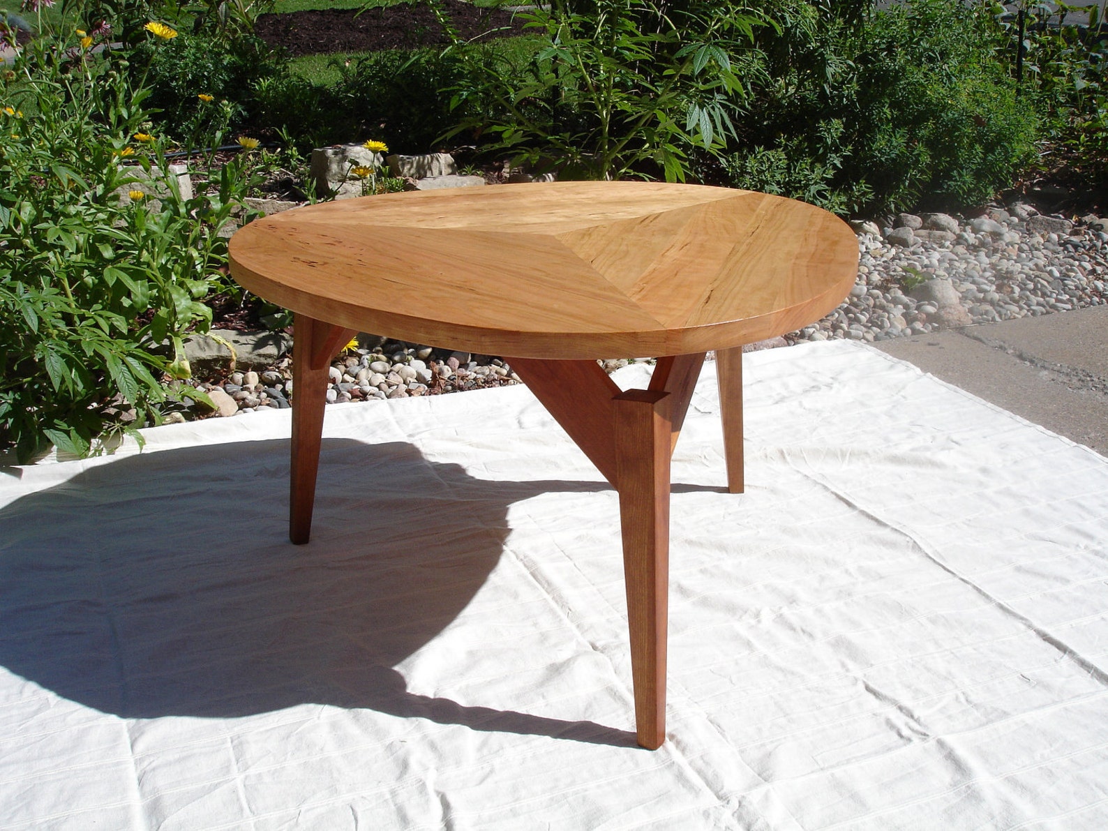 Mid Century Modern Styled Triangular Cherry Coffee Table - Etsy