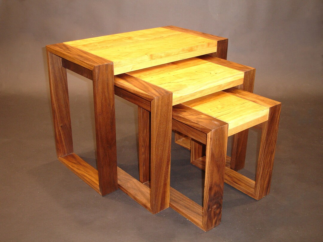 Cherry and Walnut Nesting Tables or Stools. - Etsy