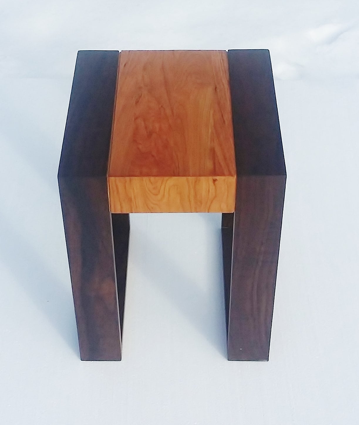 Small Modern Cherry Walnut Stool / Table - Etsy