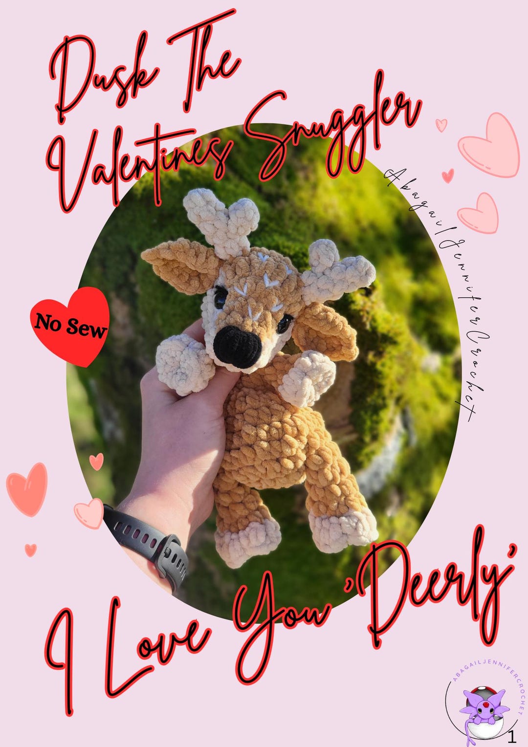 Crochet Deer Snuggler Pattern : No Sew Valentines Deer (PDF) - Etsy