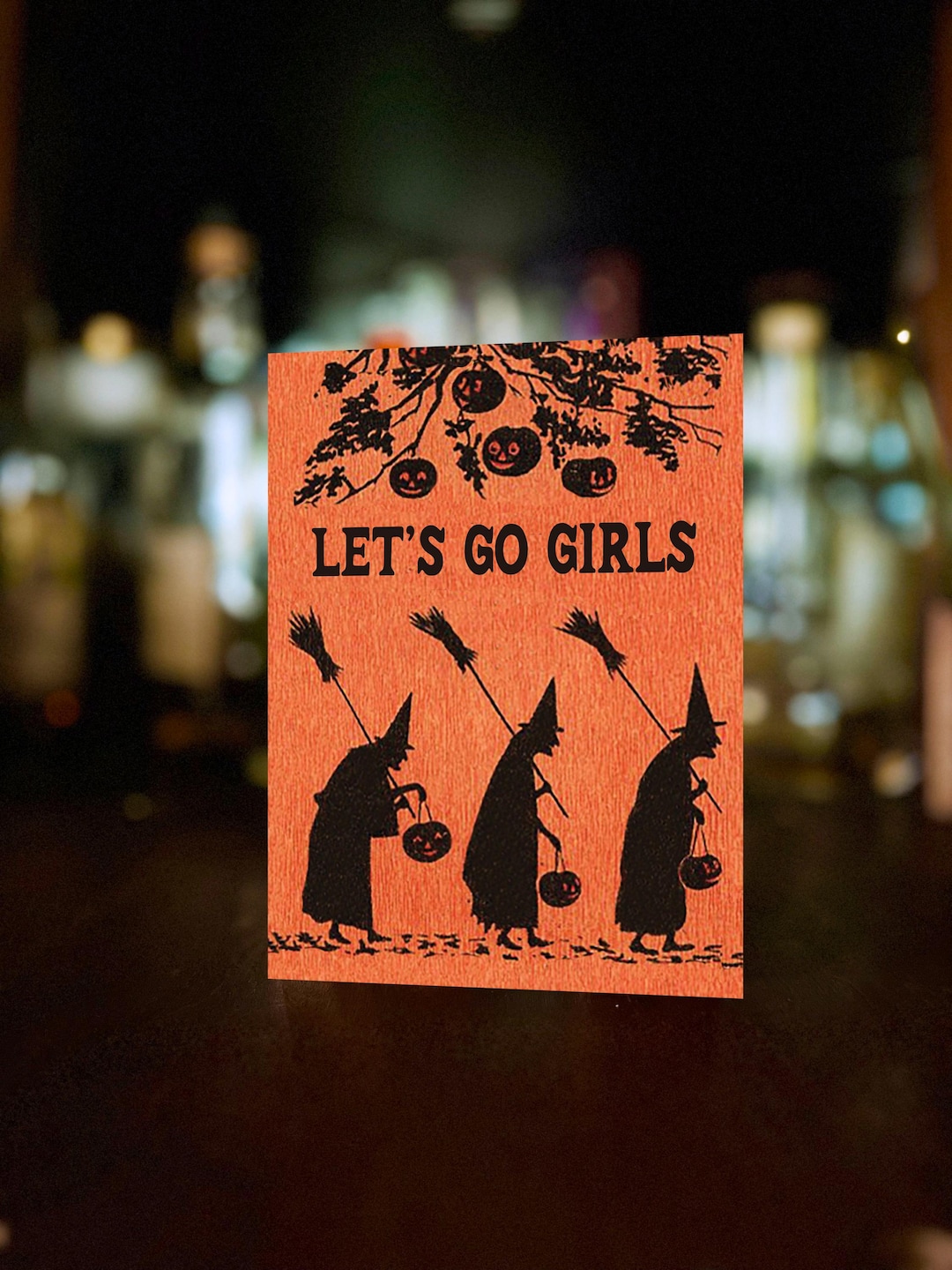 Funny Witches Card: Let's Go Girls Retro Halloween Friendship Card - Etsy