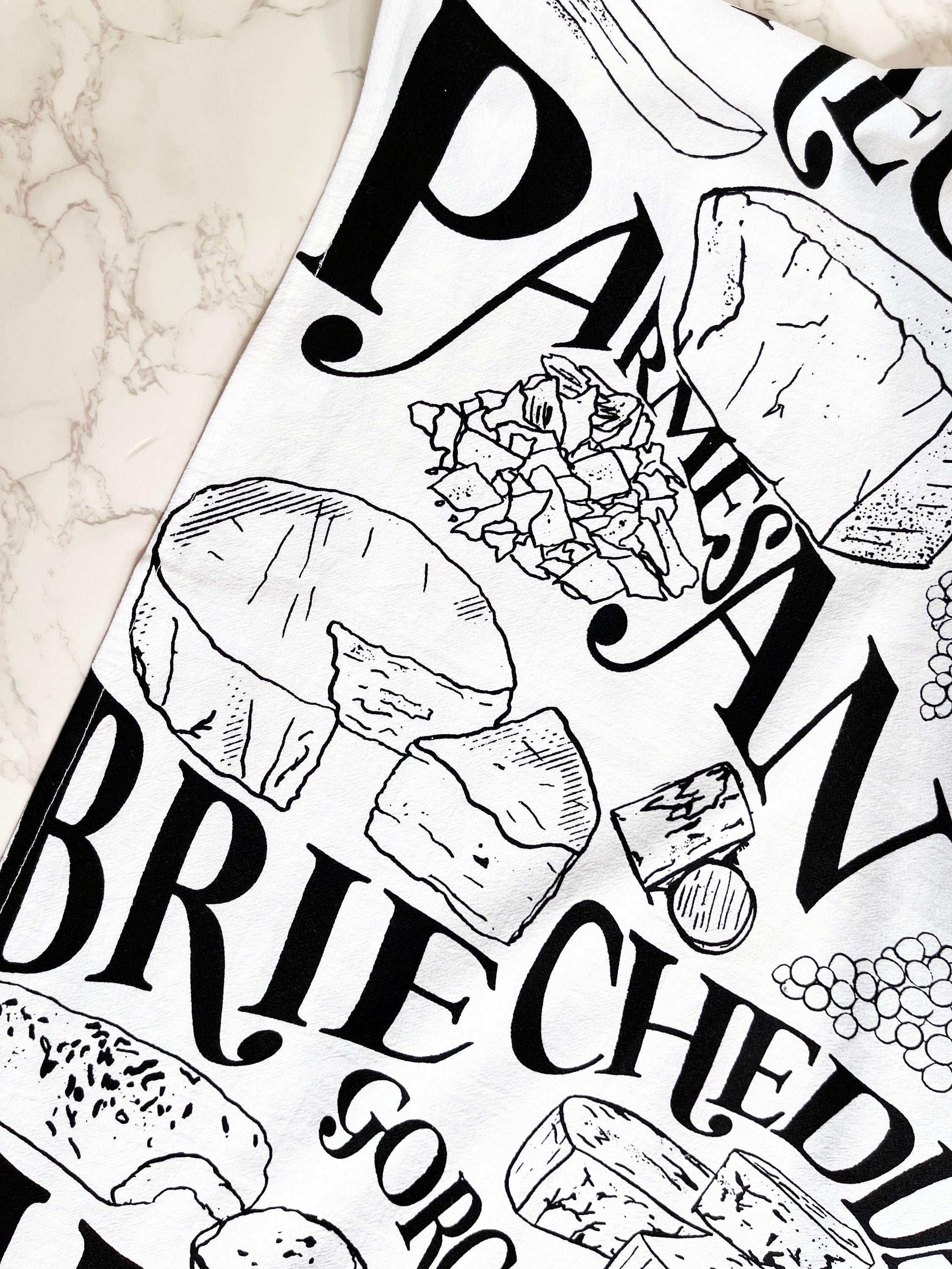 Cheese Illustration Kitchen Towel: Charcuterie Decor, Host Gift - Etsy