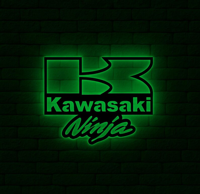 Kawasaki Ninja Led Lighted Wall Sign Decor - Kawasaki Ninja Wall Art ...