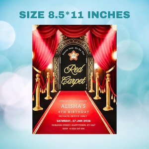 Hollywood Premiere Invitation: Red Carpet Glamour Party (printable) - Etsy