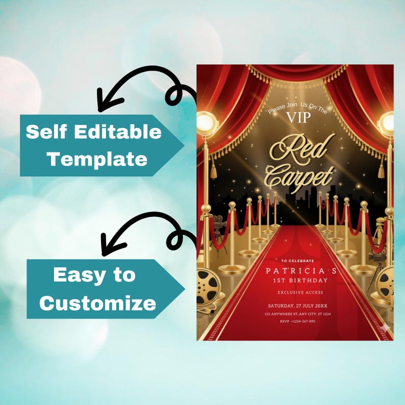 Hollywood Premiere Invitation: Red Carpet Glamour (printable) - Etsy