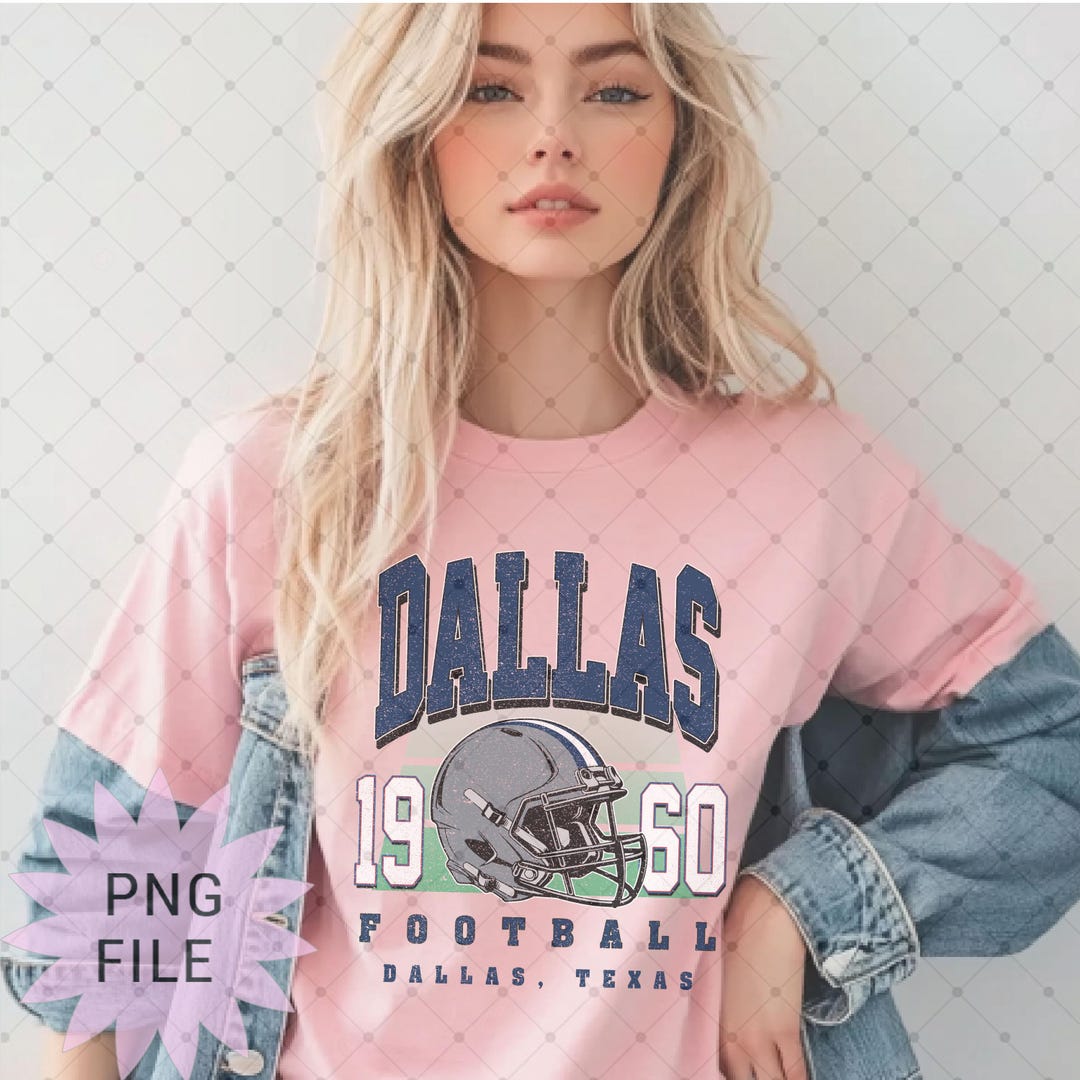 Vintage Style Dallas Football Digital, Dallas Football PNG, Dallas ...