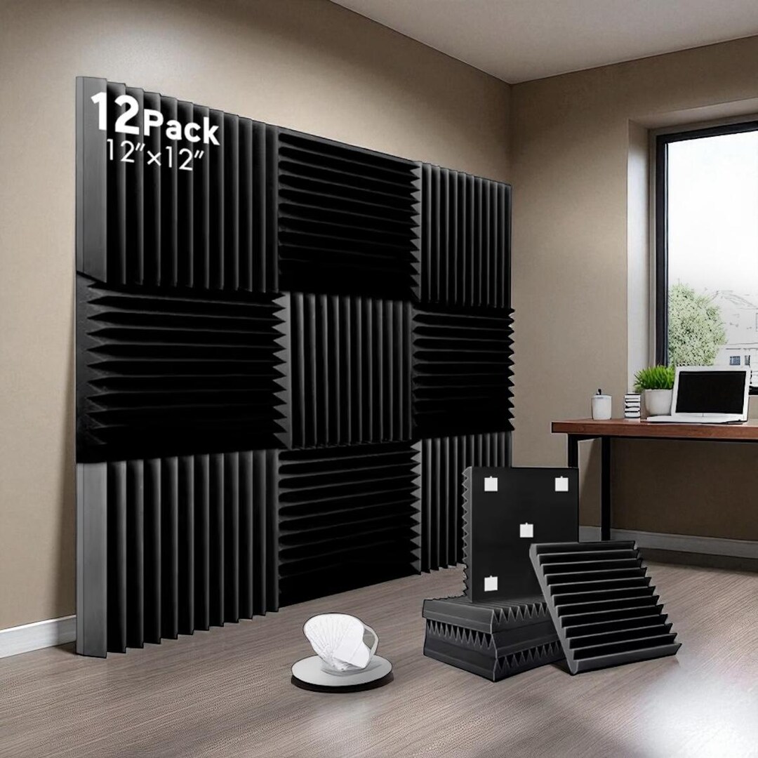 12 Pack Soundproofing Foam Panels - Acoustic Insulation & Wall Decor ...