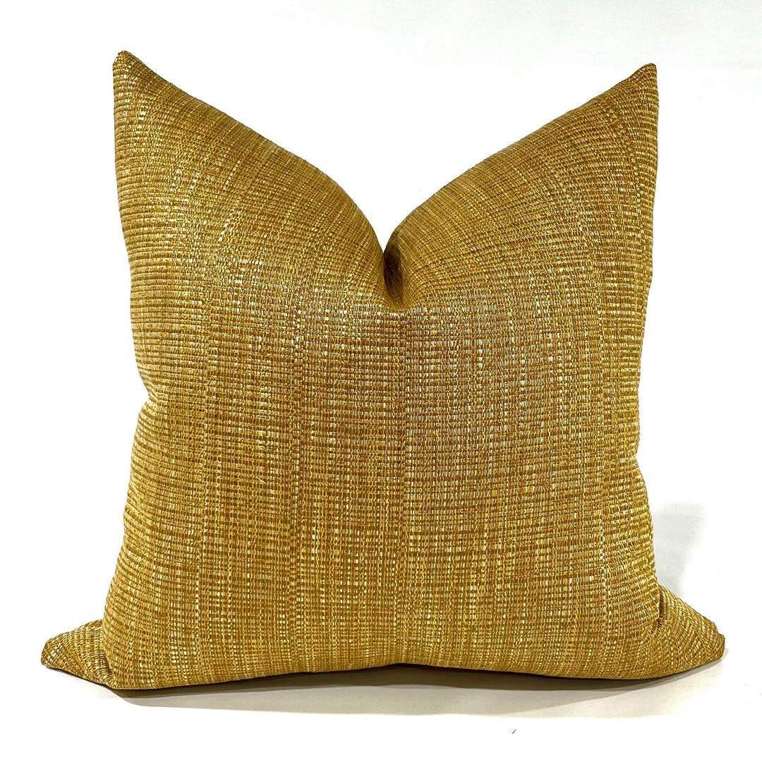 Bright Gold Solid Upholstery Fabric Lumbar Pillow Cover Decorative ...