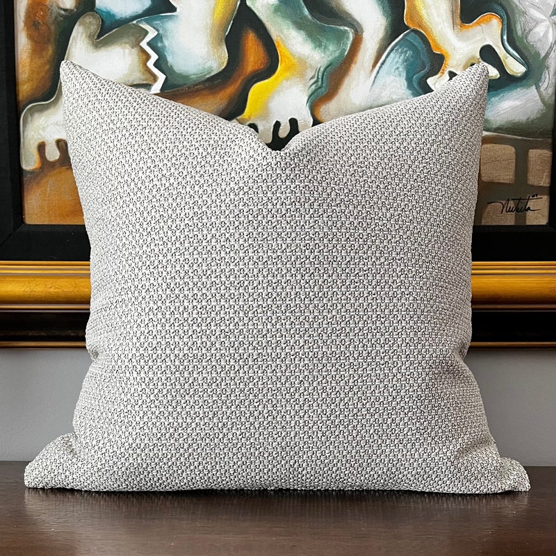 Taupe Textured Pillow - Etsy