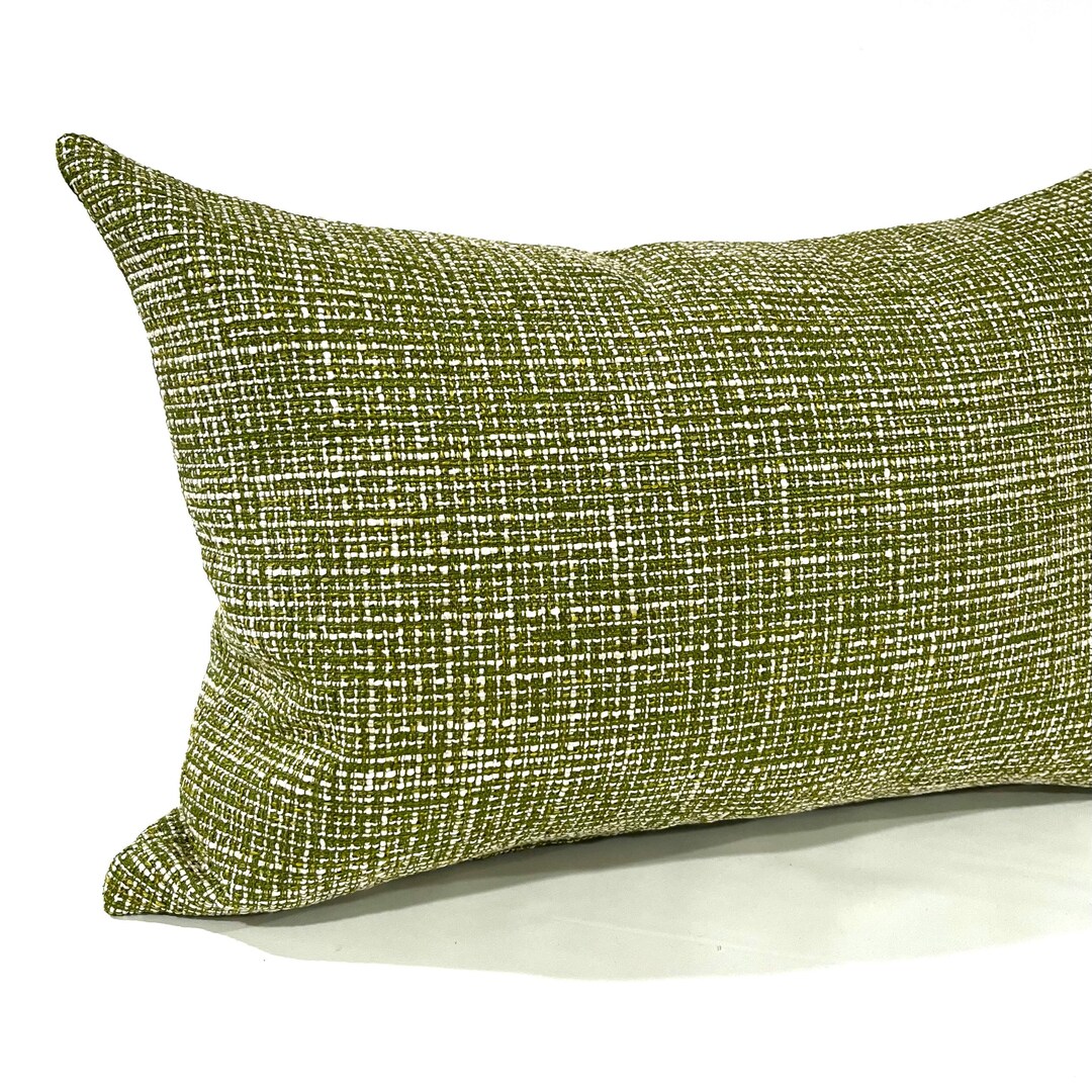 Green Tweed Throw Pillow Cover Upholstery Fabric Spring Decor ...