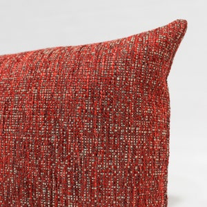 Lumbar Pillow Cover Berry Red Tweed Upholstery Fabric Decorative Oblong ...