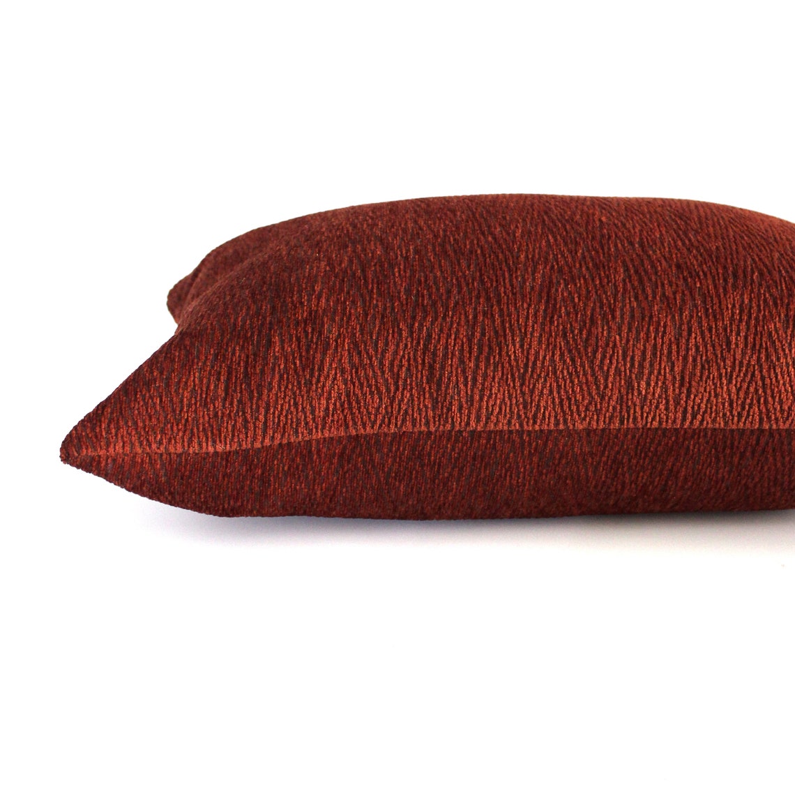 Lumbar Pillow Cover Rust Chenille Upholstery Throw Pillow | Etsy