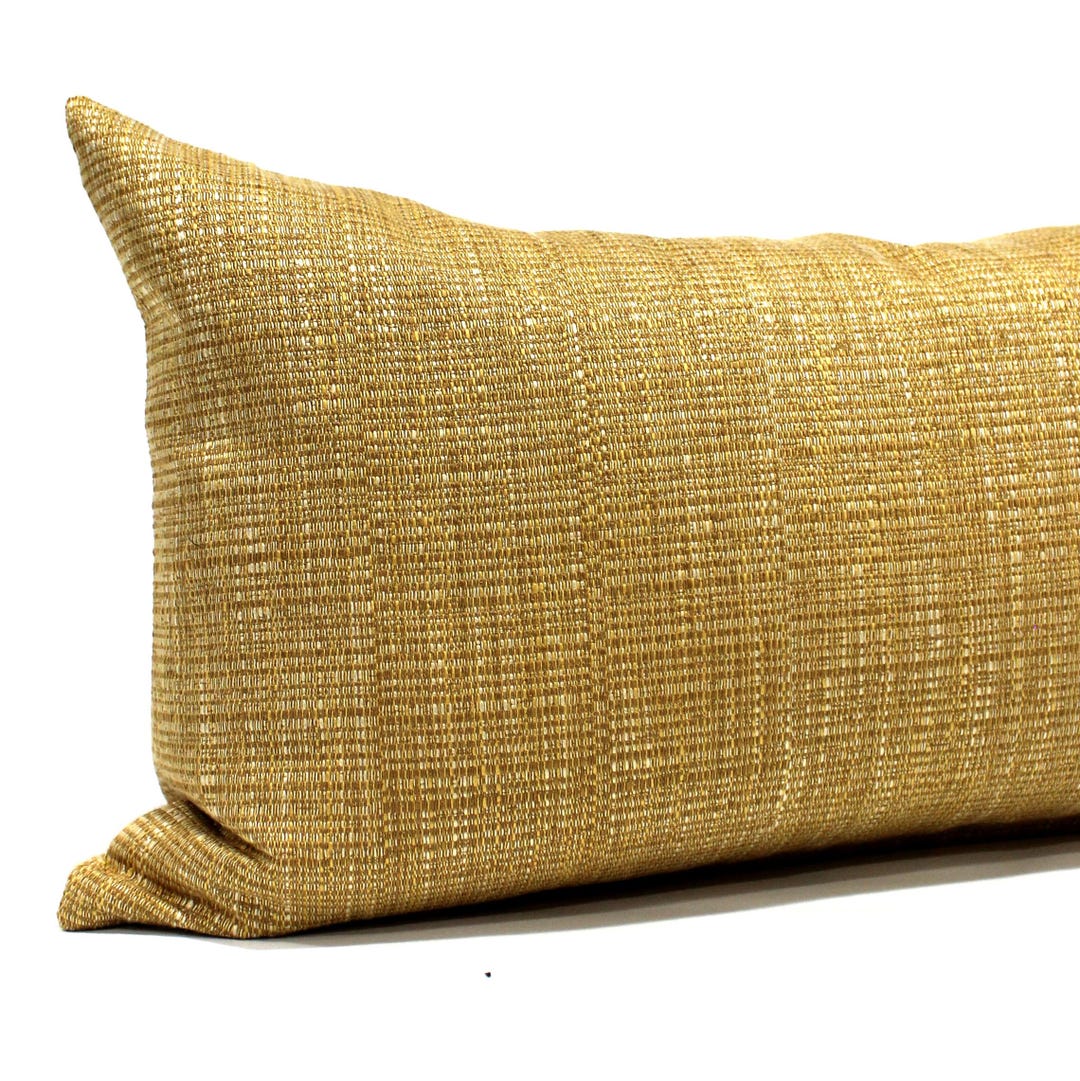 Bright Gold Solid Upholstery Fabric Lumbar Pillow Cover Decorative ...