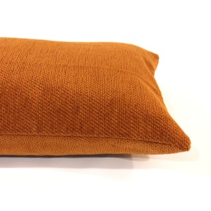 Lumbar Pillow Cover Rust Chenille Solid Upholstery Fabric Decorative ...