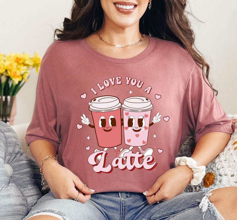 Retro Valentines Day Shirt,valentines Day Shirts for Woman,latte ...
