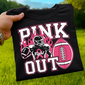 Pink Out SVG | Football Player SVG | Breast Cancer Awareness PNG | Pink ...