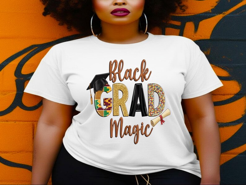 Black Grad Magic Png | HBCU Graduation Sublimation | Kente Cloth Class ...