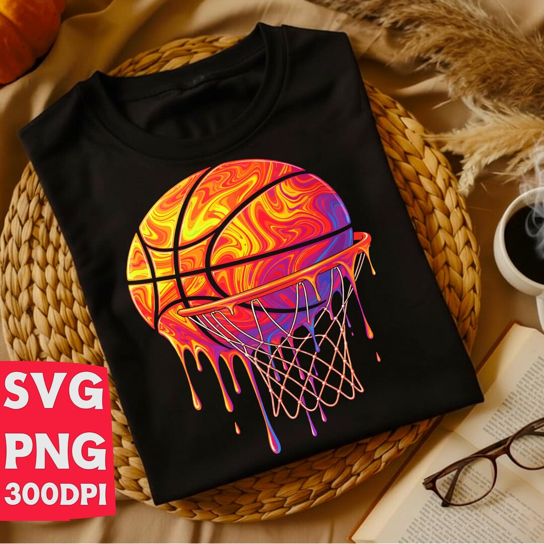 Psychedelic Basketball Svg | Dripping Paint Png | Trippy Sports Cricut ...