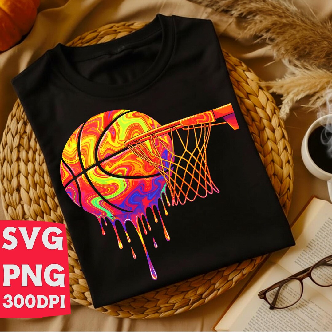 Psychedelic Basketball Svg | Dripping Paint Png | Trippy Sports Cricut ...