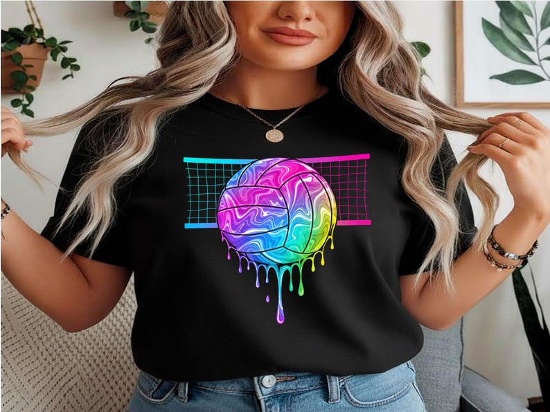 Dripping Rainbow Volleyball Svg | Psychedelic Png for Shirt | Trippy ...