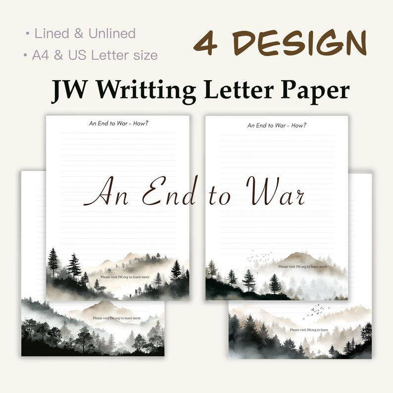 JW Letter Writing, September Campaign, an End to Wars, Stationery ...