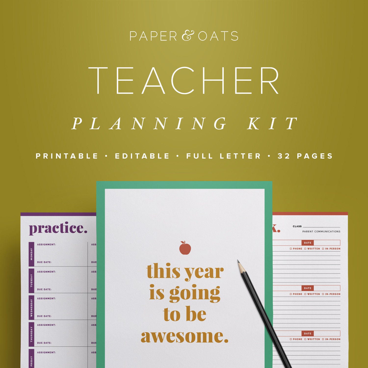 Mini Teacher Planner Pack Lesson Planning Classroom Decor - Etsy