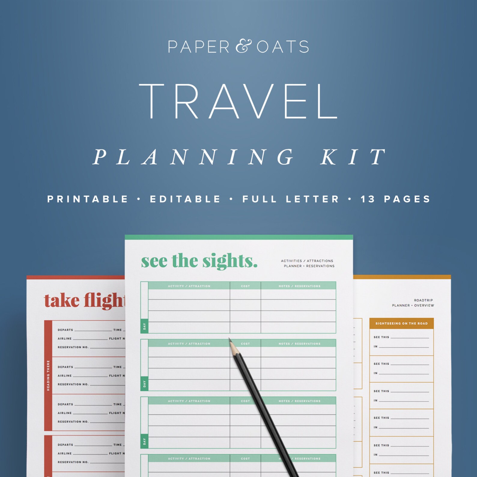 Travel Planning Kit Vacation Planner Travel Planner - Etsy Canada