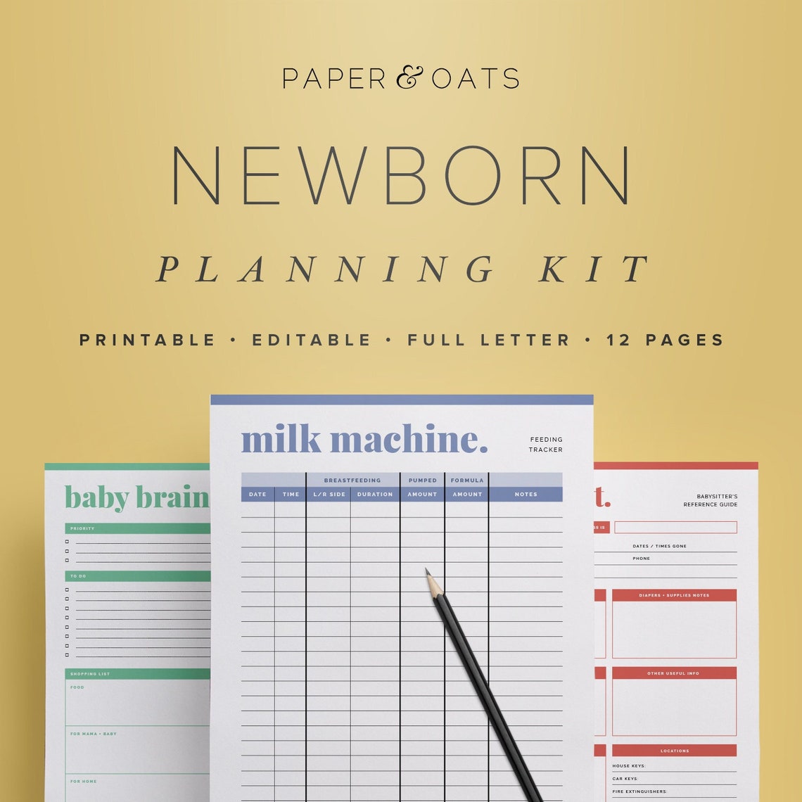 Newborn Planning Kit Baby Planner New Mom Planner Baby - Etsy