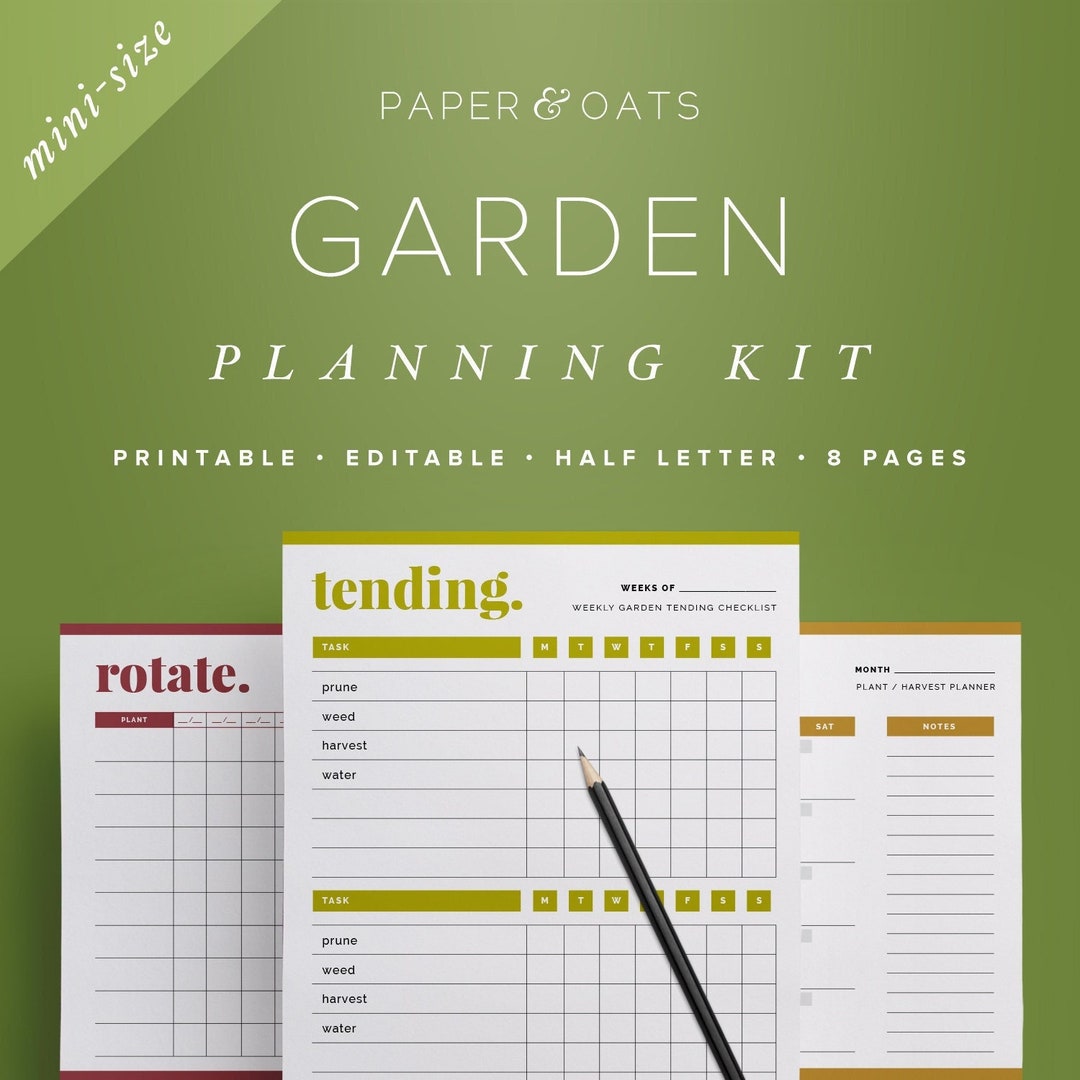 Mini Garden Planner, Garden Planning Kit, Garden Calendar, Crop Planner ...