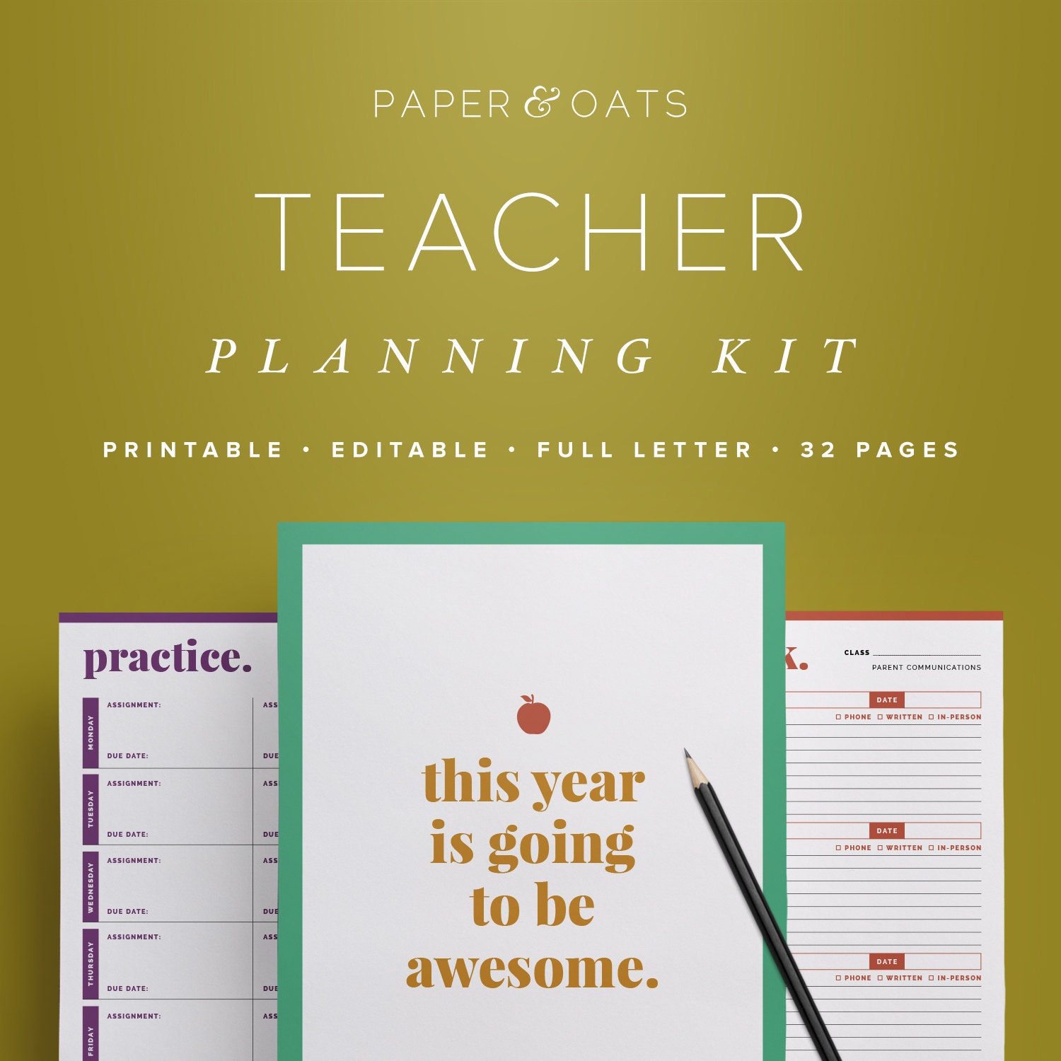 Teacher Planner Pack, Back to School Planners, Lesson Planning ...