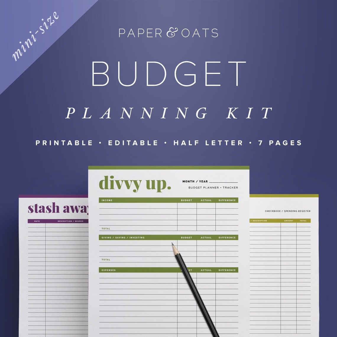 Mini Finance Printables Monthly Budgeting Financial Planning - Etsy