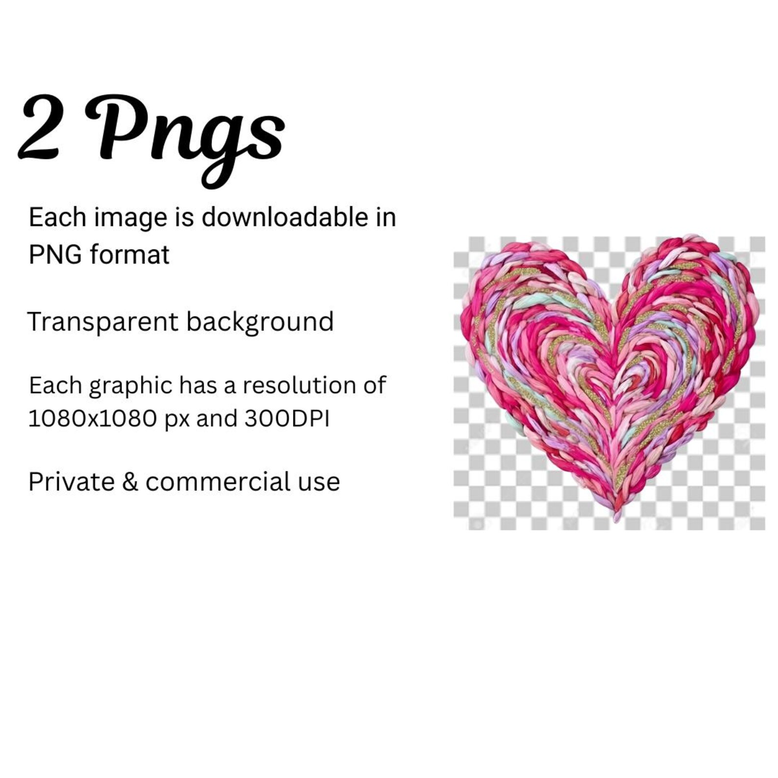 Faux Yarn Heart PNG, Preppy Valentine PNG, Yarn Heart Love PNG, Love ...