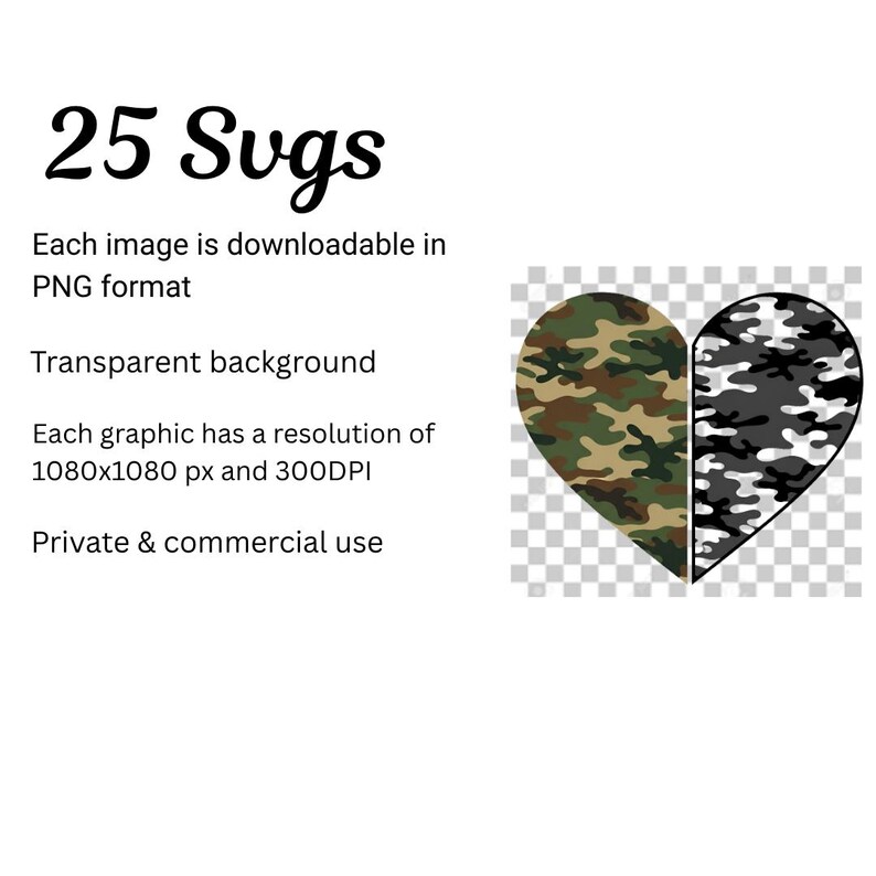 Camo SVG Bundle | 25 SVG Files for Cricut, Camouflage Pattern SVG, Army ...