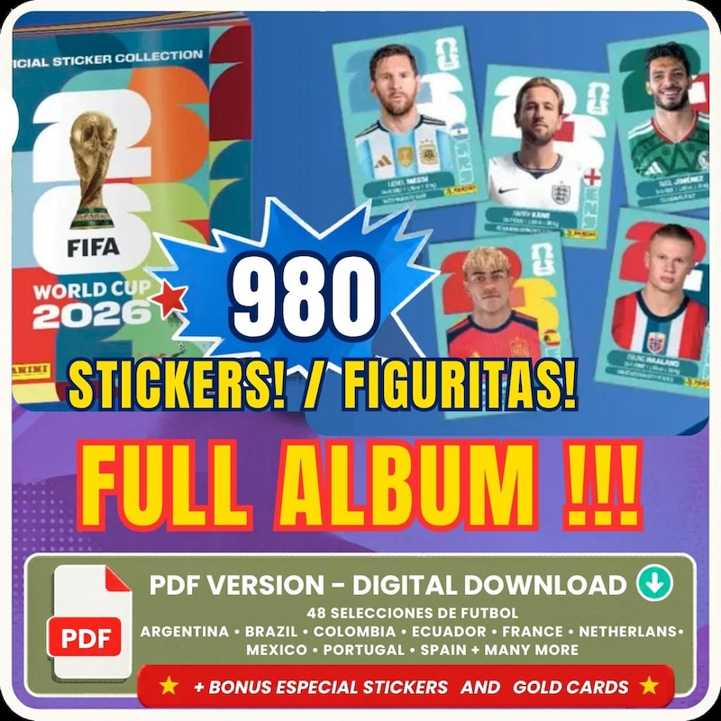 Panini Sticker Print - Etsy