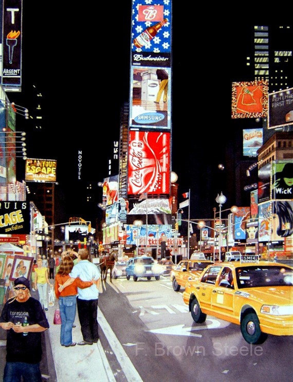 TIMES SQUARE - Watercolor Reproduction - Etsy