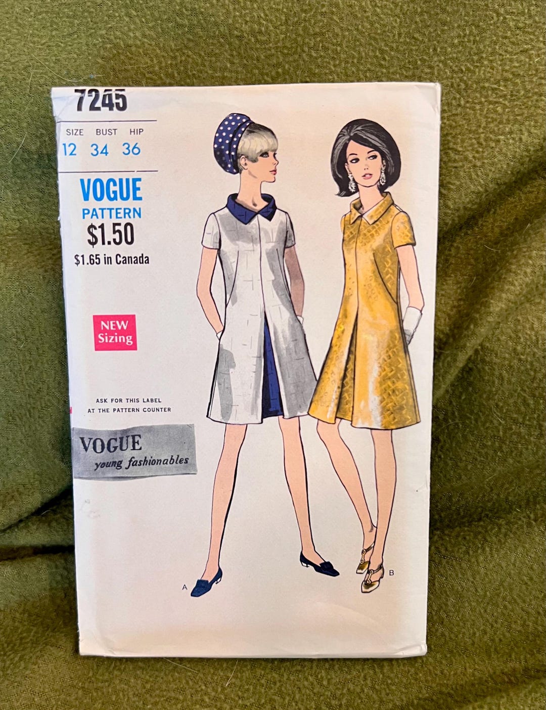 Rare Vintage Vogue Young Fashionables Pattern 7245 - 60s Jackie Kennedy ...