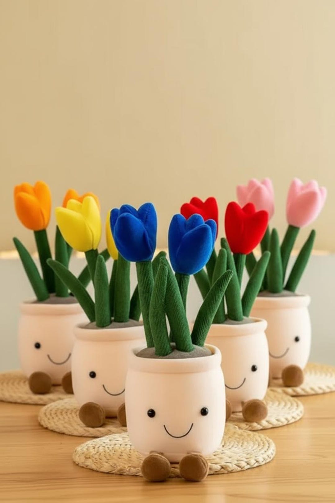 Cute Plush Pot With Tulips – Cute Gift Idea - Etsy