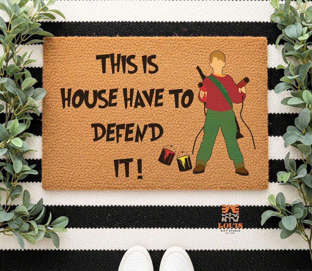 Home Alone Doormat | Funny Christmas Movie Quote Mat | Holiday Front ...