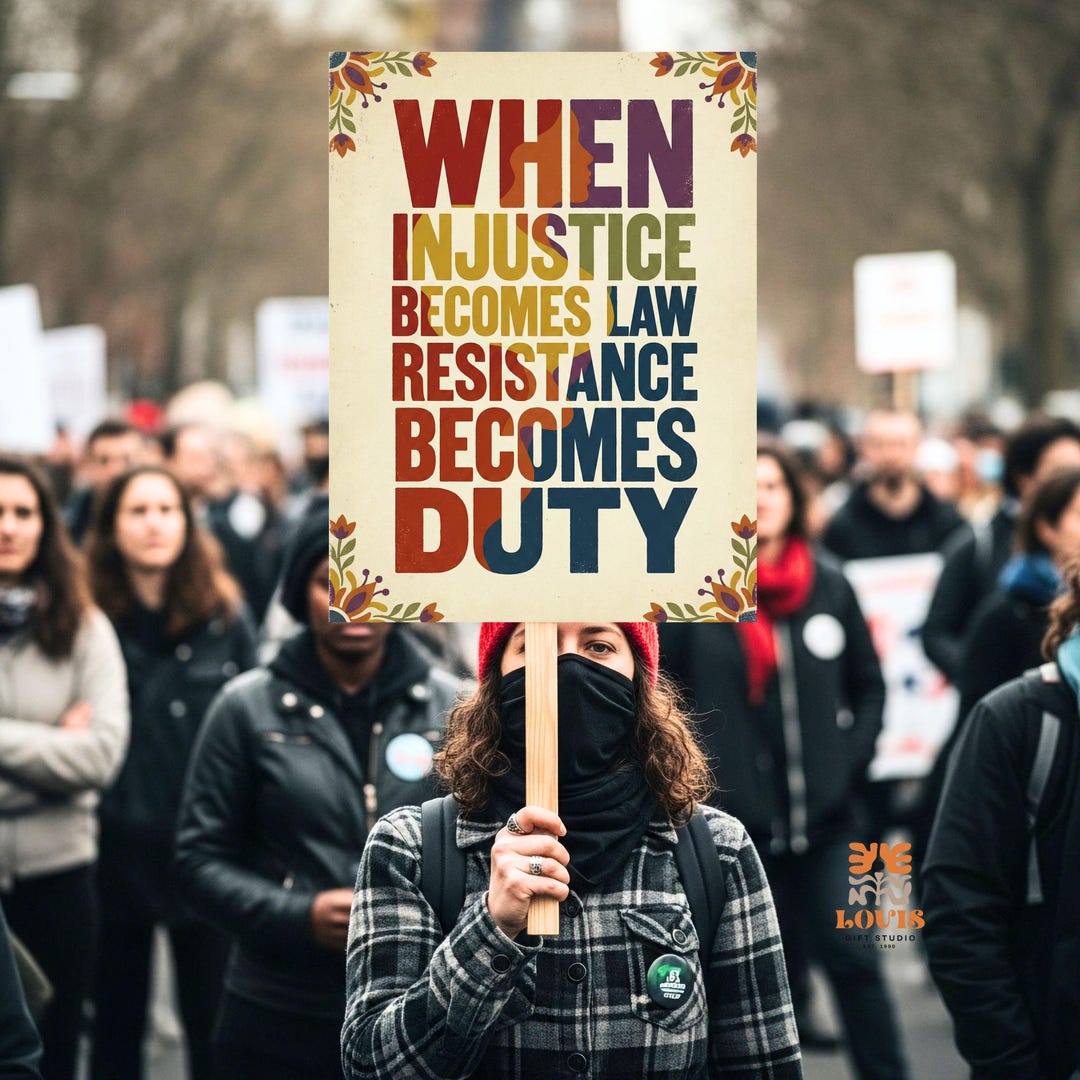When Injustice Becomes Law Poster, Resistance Protest Sign Printable ...