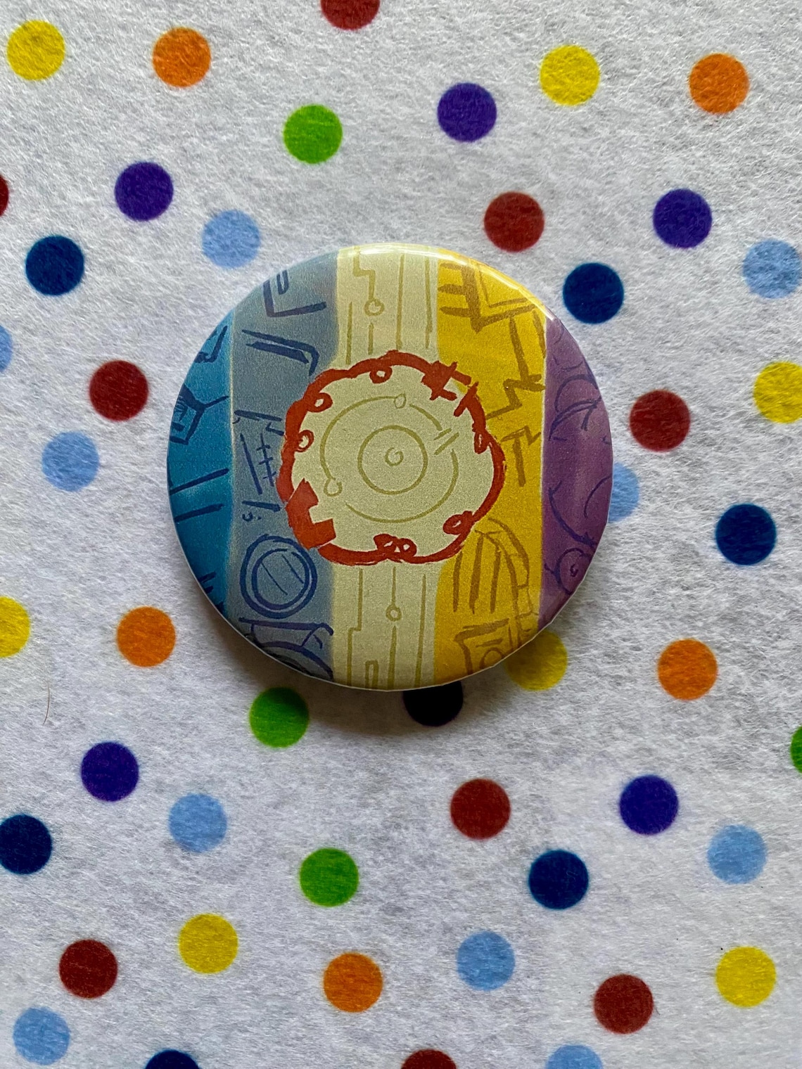 Objectum Patterned Flag Button - Etsy