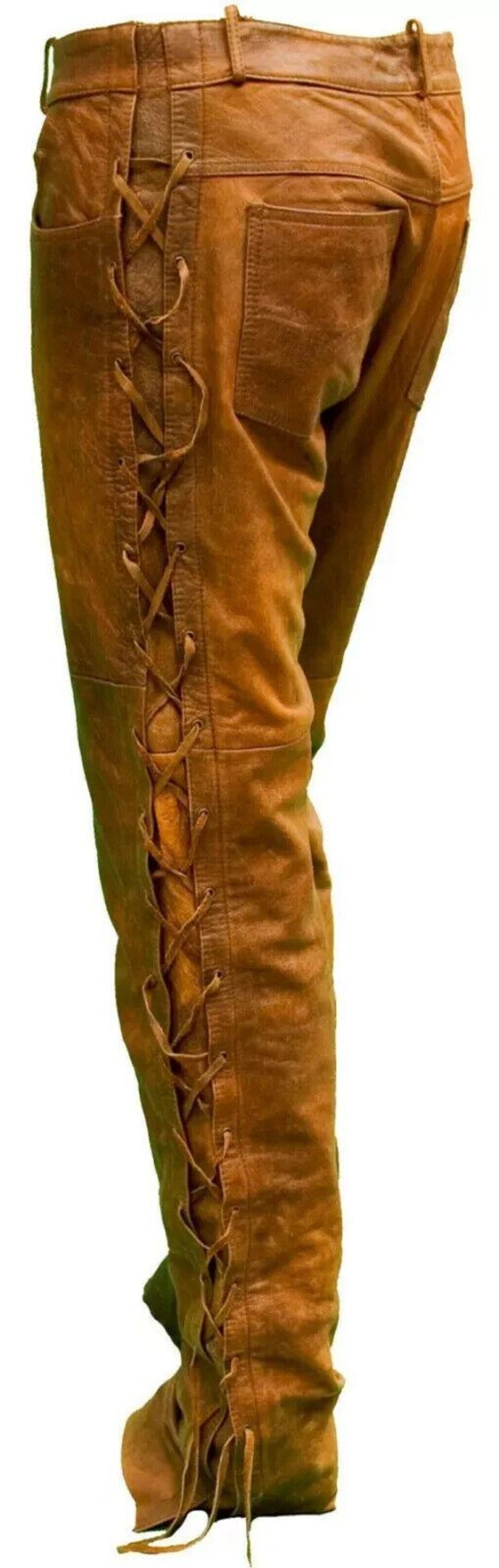 Men's Suede Leather Fringe Cowboy Pants: Western Rodeo Style - Etsy