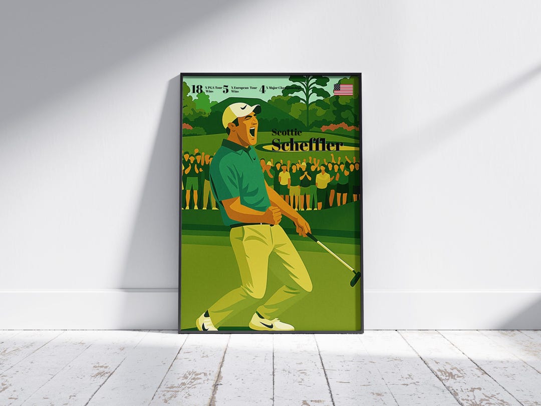 Scottie Scheffler Golf Poster: 2024 Champion Print, American Golfer - Etsy