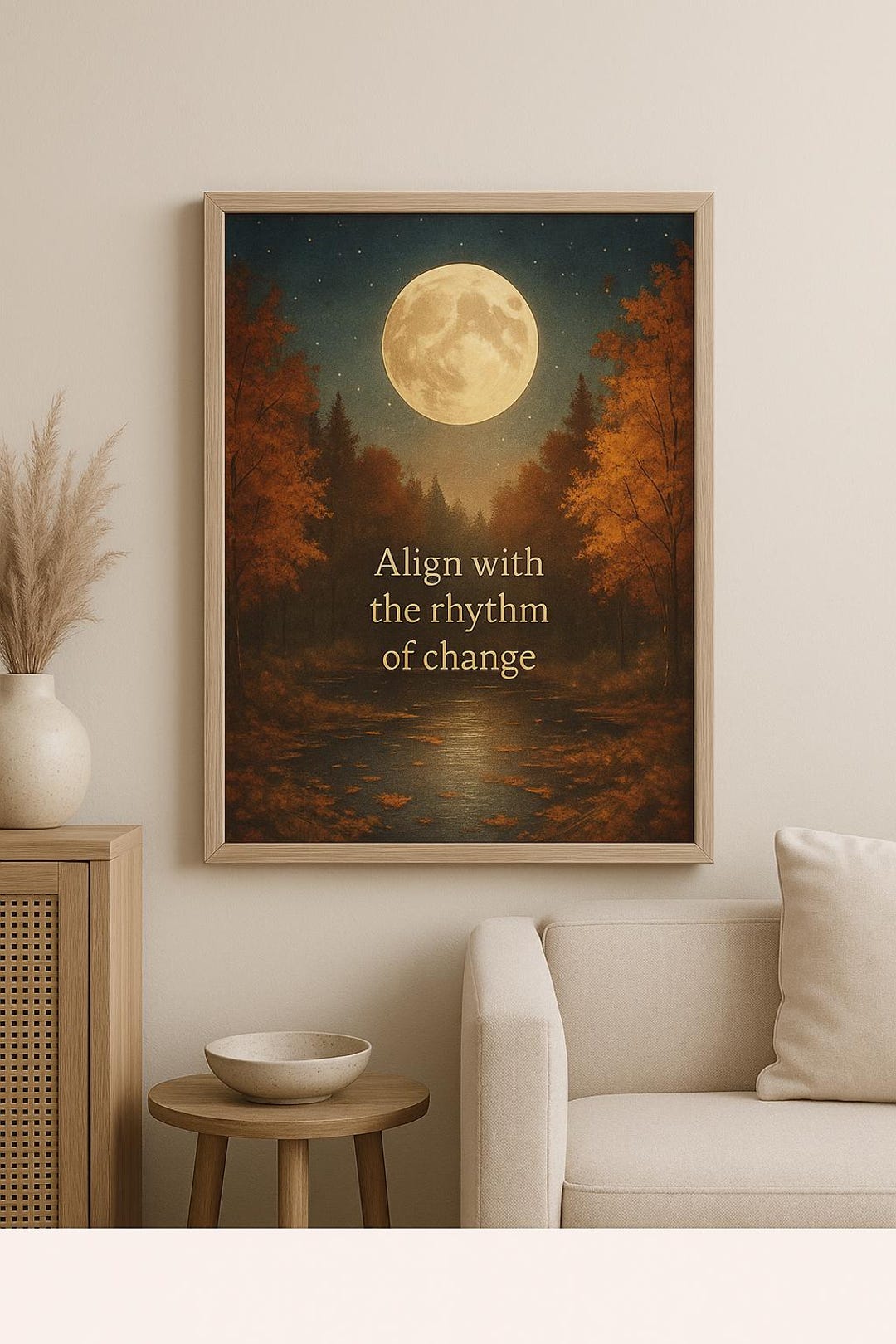 Align With the Rhythm of Change | Spiritual Fall Wall Art | Autumn Moon ...