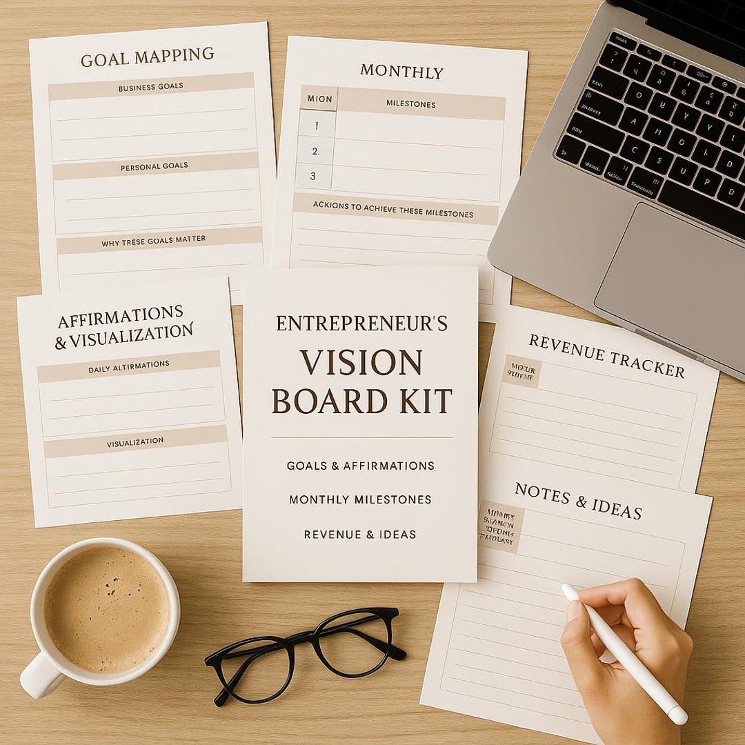 Entrepreneur Vision Board Kit: Printable Business Planner (A4 & US ...