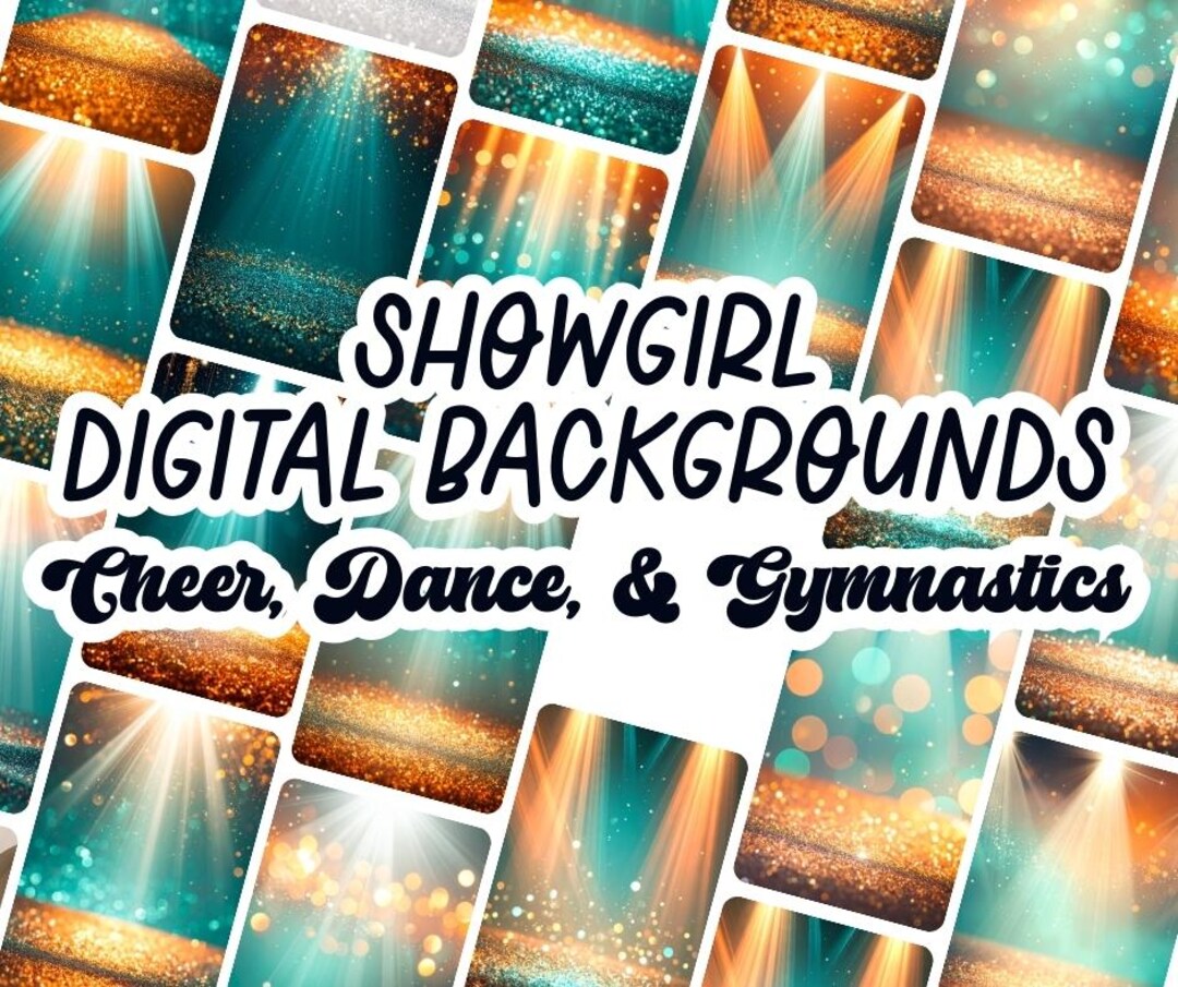 Glitter Cheer, Dance, Gymnastics Digital Backdrops (evoto Overlays) - Etsy