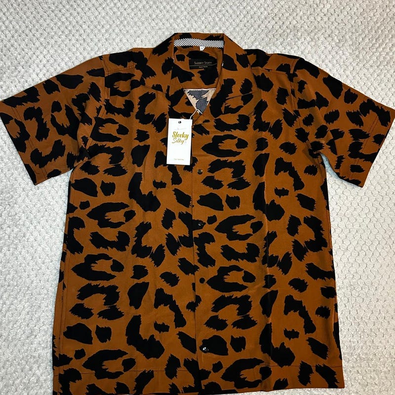 Mens Button up Leopard - Etsy UK